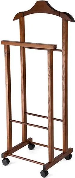Němý sluha na šaty Compactor Hector 2, dvojitý na kolečkách, přírodní ořech