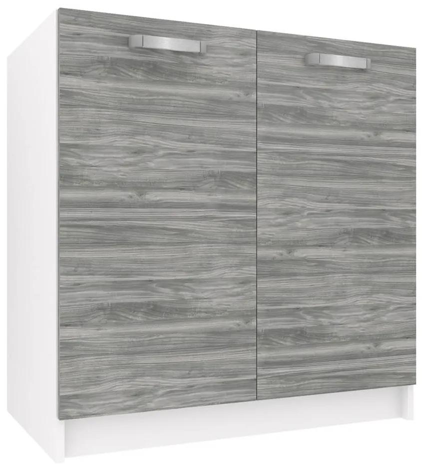 Kuchyňská skříňka Belini dřezová 80 cm šedý antracit Glamour Wood bez pracovní desky  TOR SDZ80/0/WT/GW/0/U