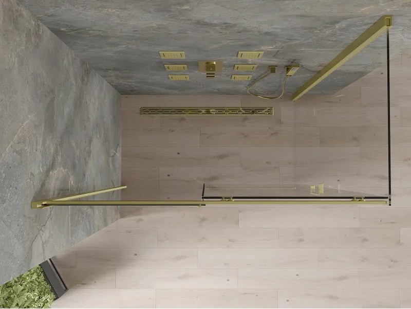Mexen Omega sprchový kout 130x70cm, 8mm sklo, zlatý profil-čiré sklo, 825-130-070-50-00