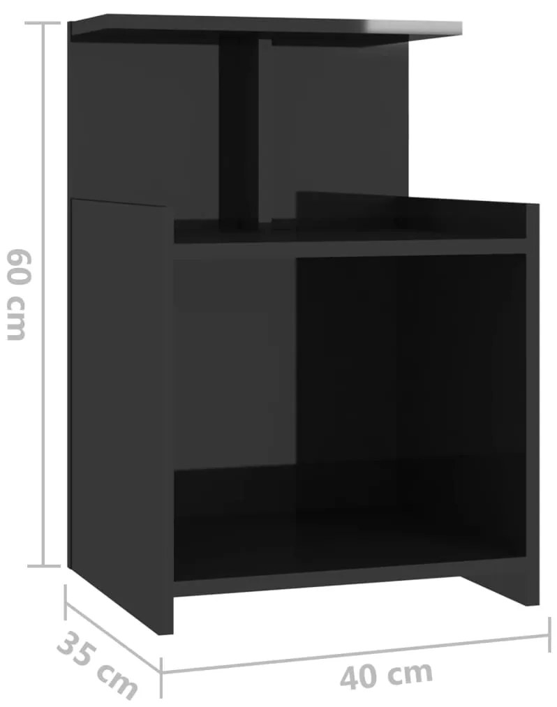 vidaXL Noční stolky 2 ks černé s vysokým leskem 40x35x60cm dřevotříska