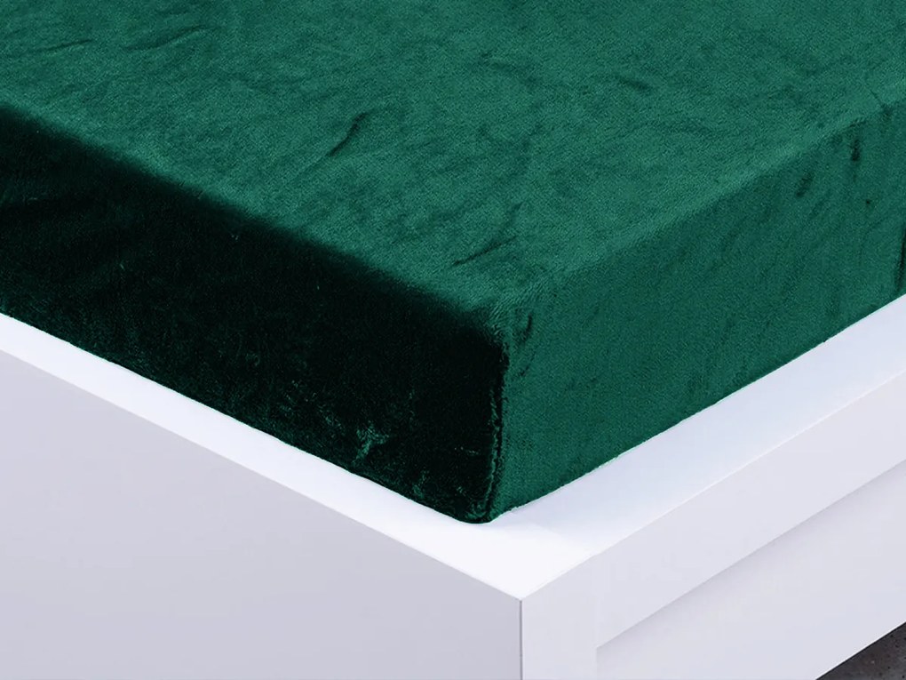 XPOSE® Mikroplyšové prostěradlo Exclusive - tmavě zelené 180x200 cm