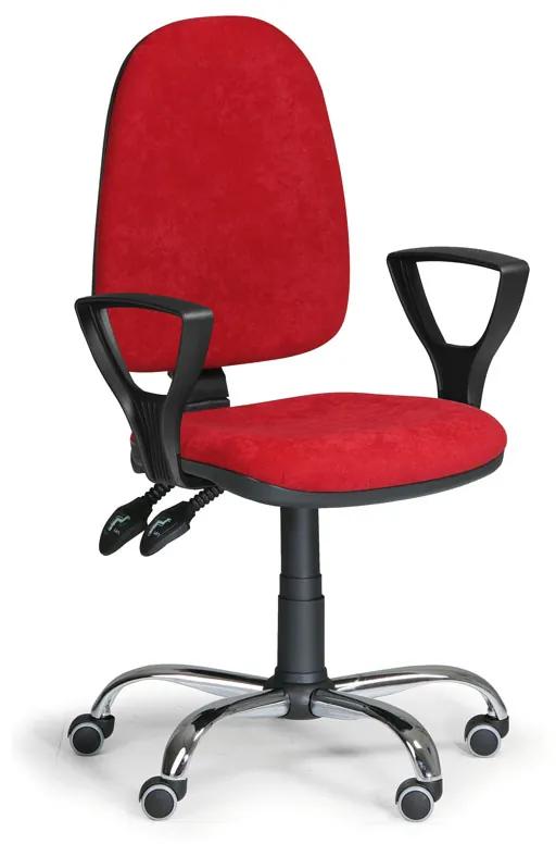 EUROSEAT Kancelářská židle TORINO s područkami, asynchronní mechanika, červená