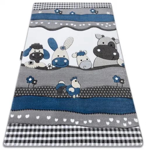 Dětský kusový koberec PETIT Zvířátka modrý Rozměr: 240x330 cm
