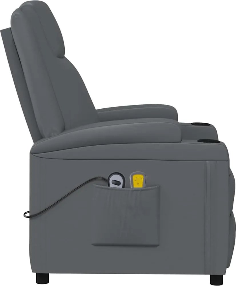 Elektrické masážní křeslo antracitové umělá kůže 3073798