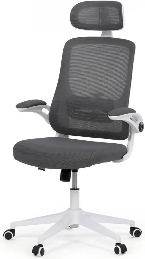 Kancelářská židle KA-Q843 GREY, houpací mechanismus, šedá síťovina (61 x 59) cm