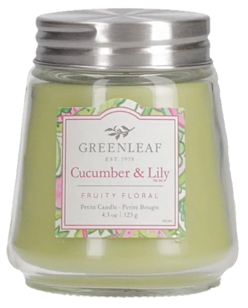 Greenleaf vonná svíčka Cucumber &amp; Lily malá 123g