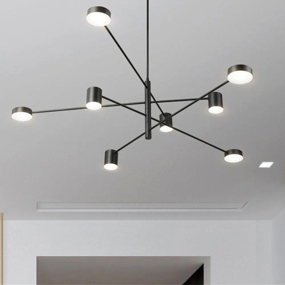 Toolight Toolight, LED stropní svítidlo s 8 rameny 75x124 cm APP598-8C, černá, OSW-08566
