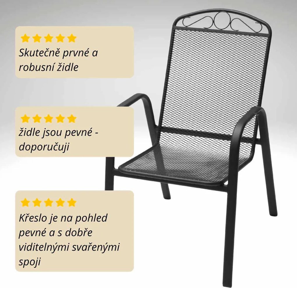 Vikio Zahradní kovové křeslo V120C černá