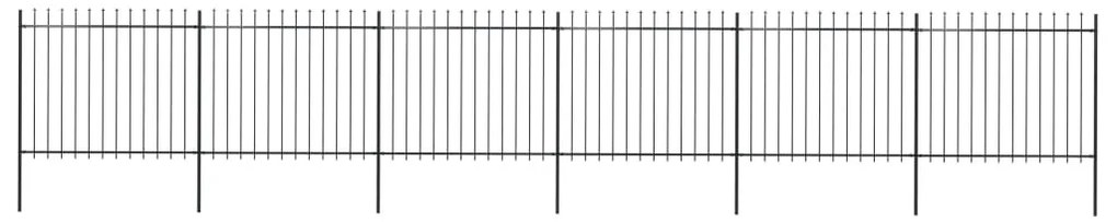 vidaXL Marketos Zahradní plot s kopím nahoře ocelový 1070 x 150 cm černý
