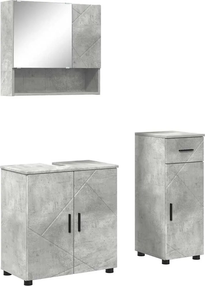 Sada koupelnového nábytku 3 ks Betonově šedá 61 x 35 x 64 cm 3392956