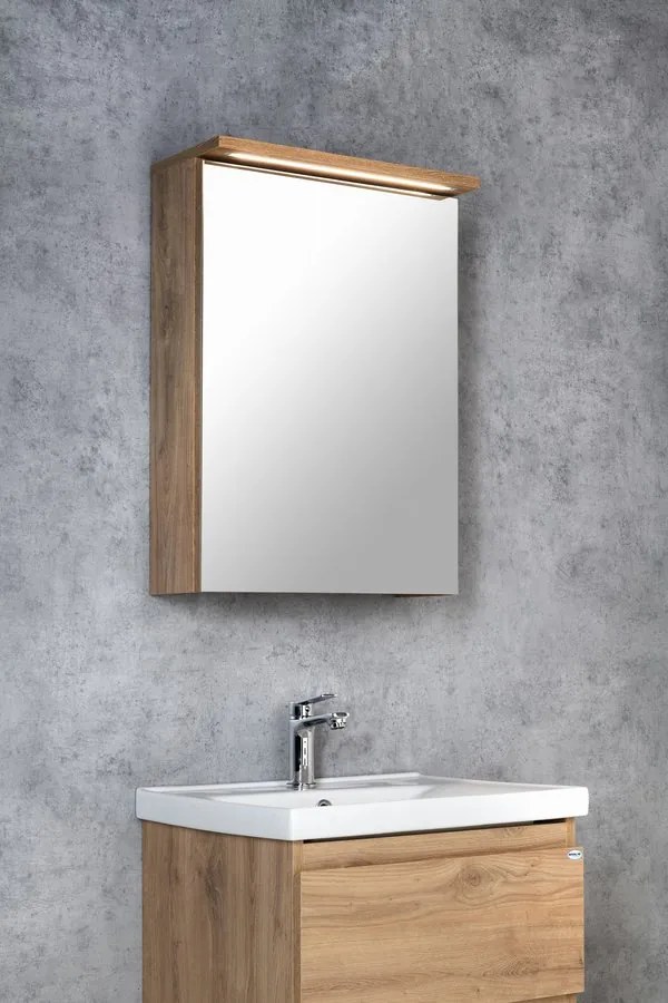 Aqualine Aqualine, KAWA STRIP Galerka s LED osvětlením 50x70x22cm, dub emporio, WGL35S