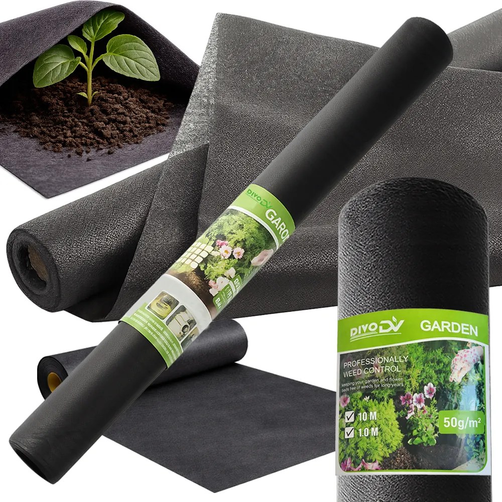 DIVODV Hustá černá agrovlákna 50 g, 1 x 10 m, protiplevelová textilie, mulčovací rohož