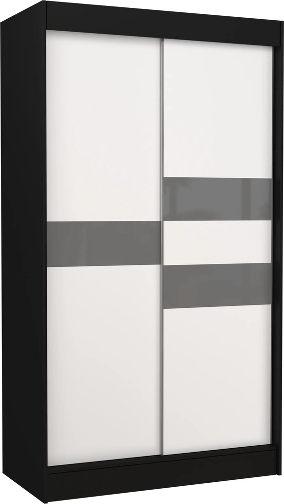 ADRK Furniture Skříň s posuvnými dveřmi a lacobelem BATIA 120 ADRK-SW-BAT-BW-GL-120