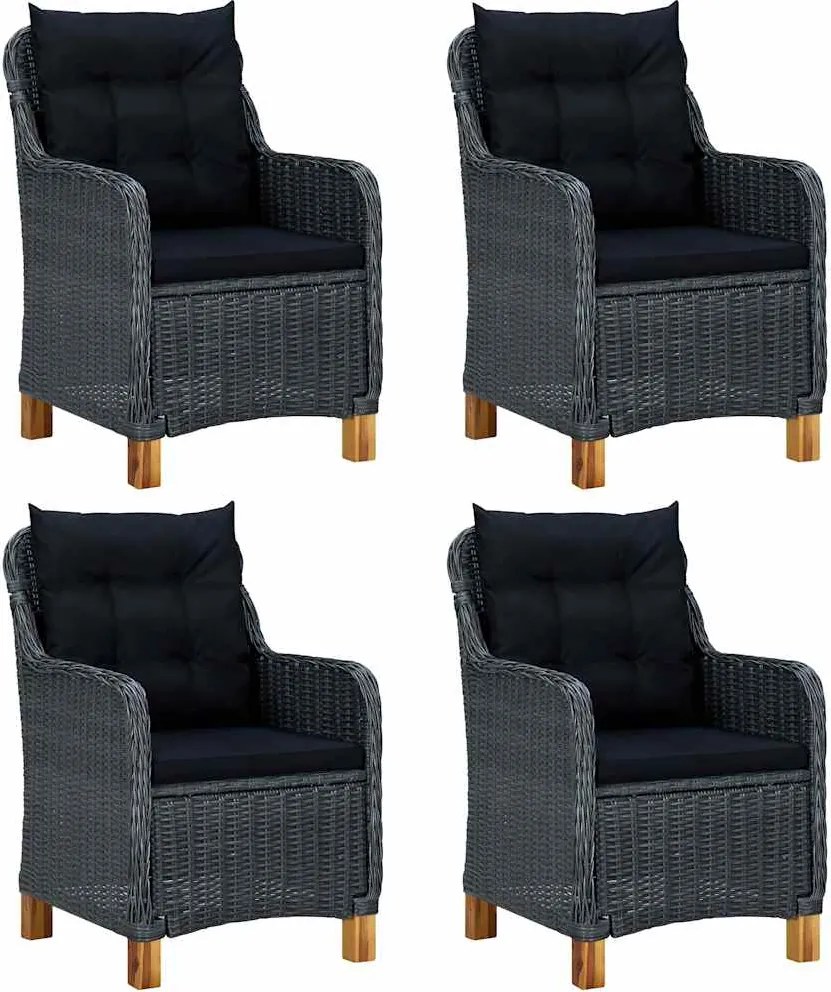 5dílný zahradní jídelní set tmavě šedý 3067848