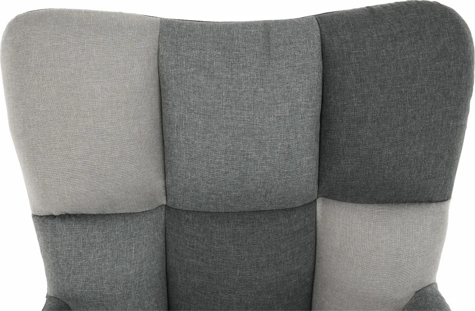 Designové otočné křeslo, patchwork/černá, KOMODO