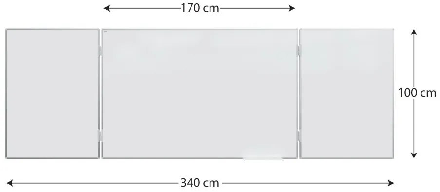 Allboards, Keramická tabule triptych 100x170 / 340 cm, TRB1710P3