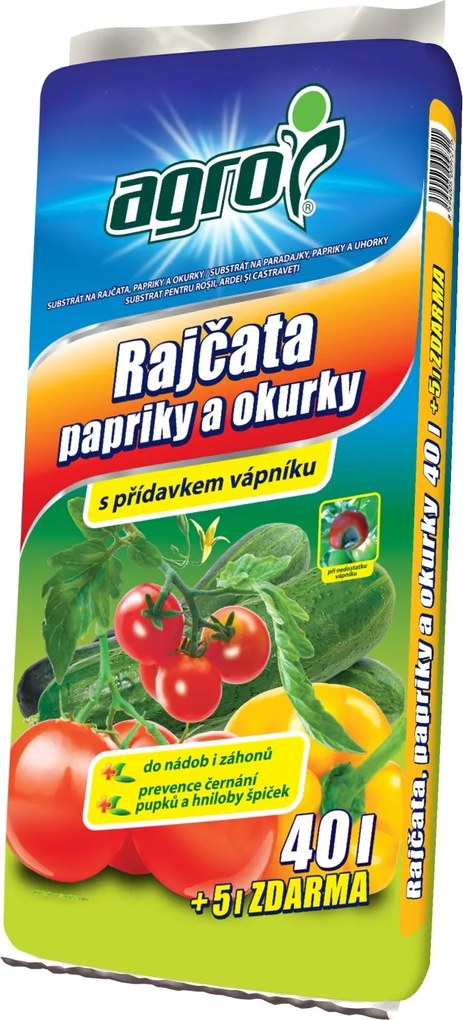 AGRO Substrát pro rajčata, papriky a okurky 40 + 5 l ZDARMA