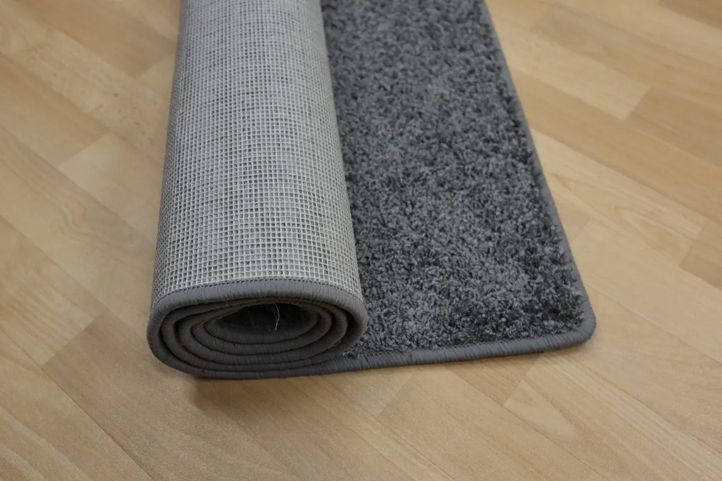 Vopi, Běhoun na míru Color Shaggy šedý, šíře 80 cm, šedá, ložnice