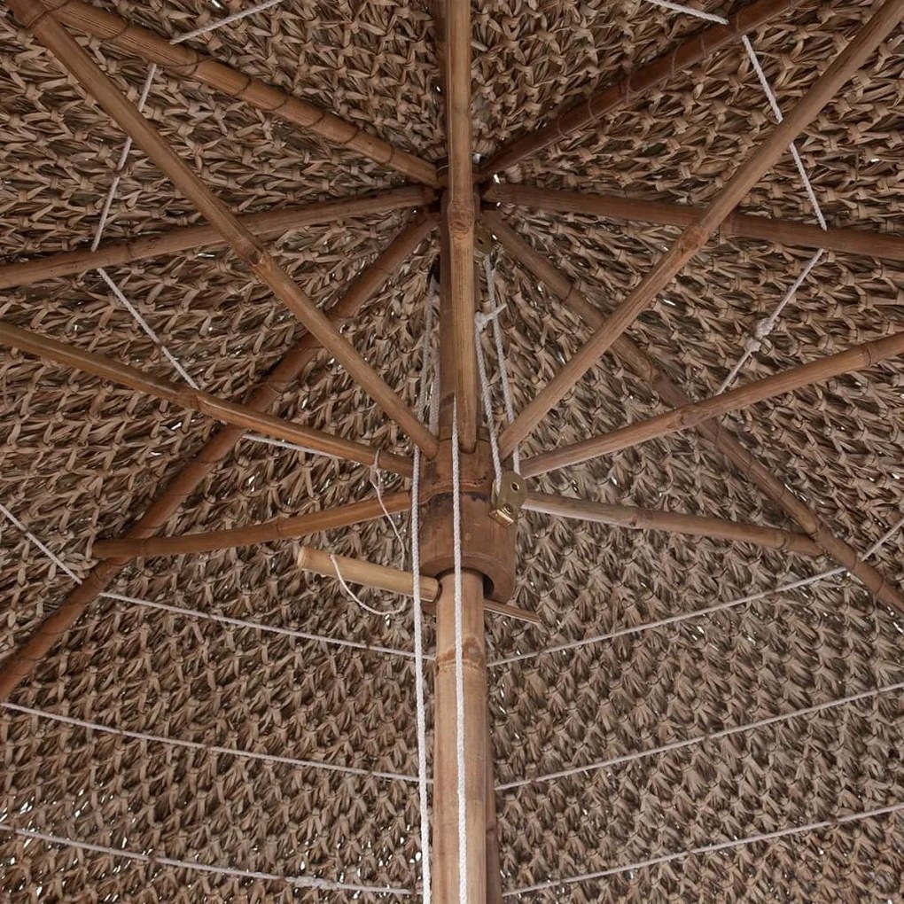 vidaXL Bambusový slunečník se střechou z banánových listů 210 cm [43160]