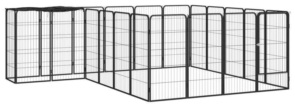 22panelová ohrádka pro psy černá 50 x 100 cm práškovaná ocel 3115951