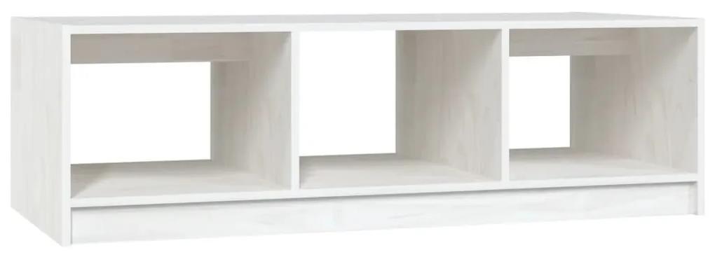 vidaXL Konferenční stolek bílý 110 x 50 x 34 cm masivní borové dřevo