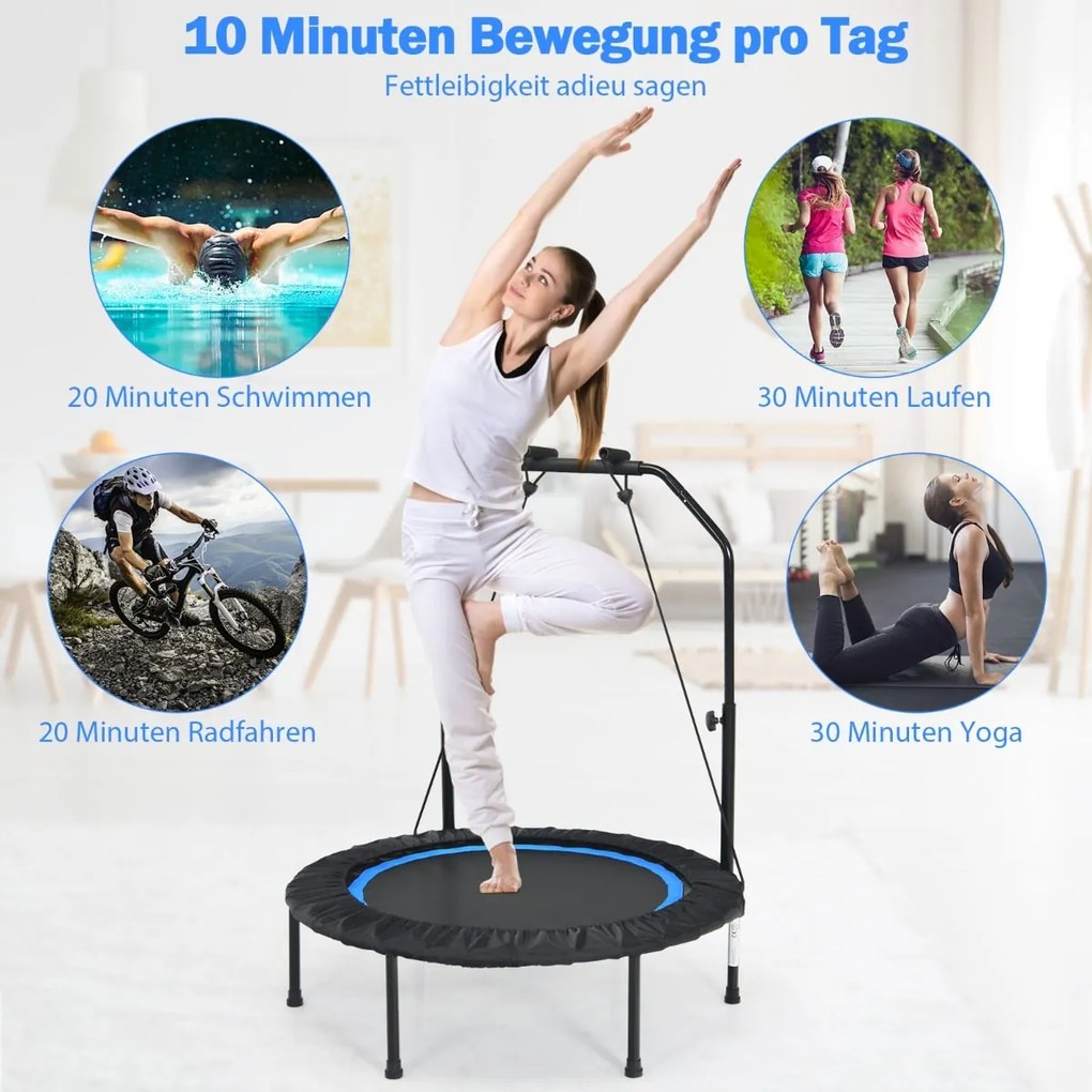 Costway Ø101 cm trampolína s odporovými pásy 2 mini trampolína s výškově