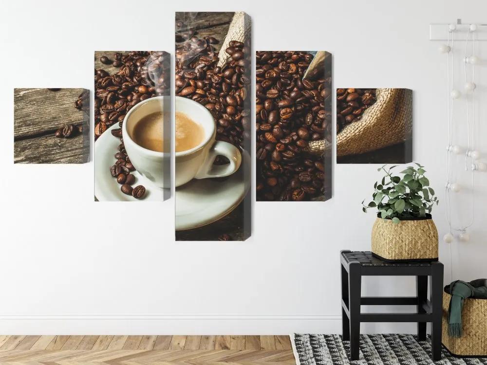 Vícedílný obraz Šálek Horké Kávy Nedostatek Nedostatek Přírodní plátno 250x150