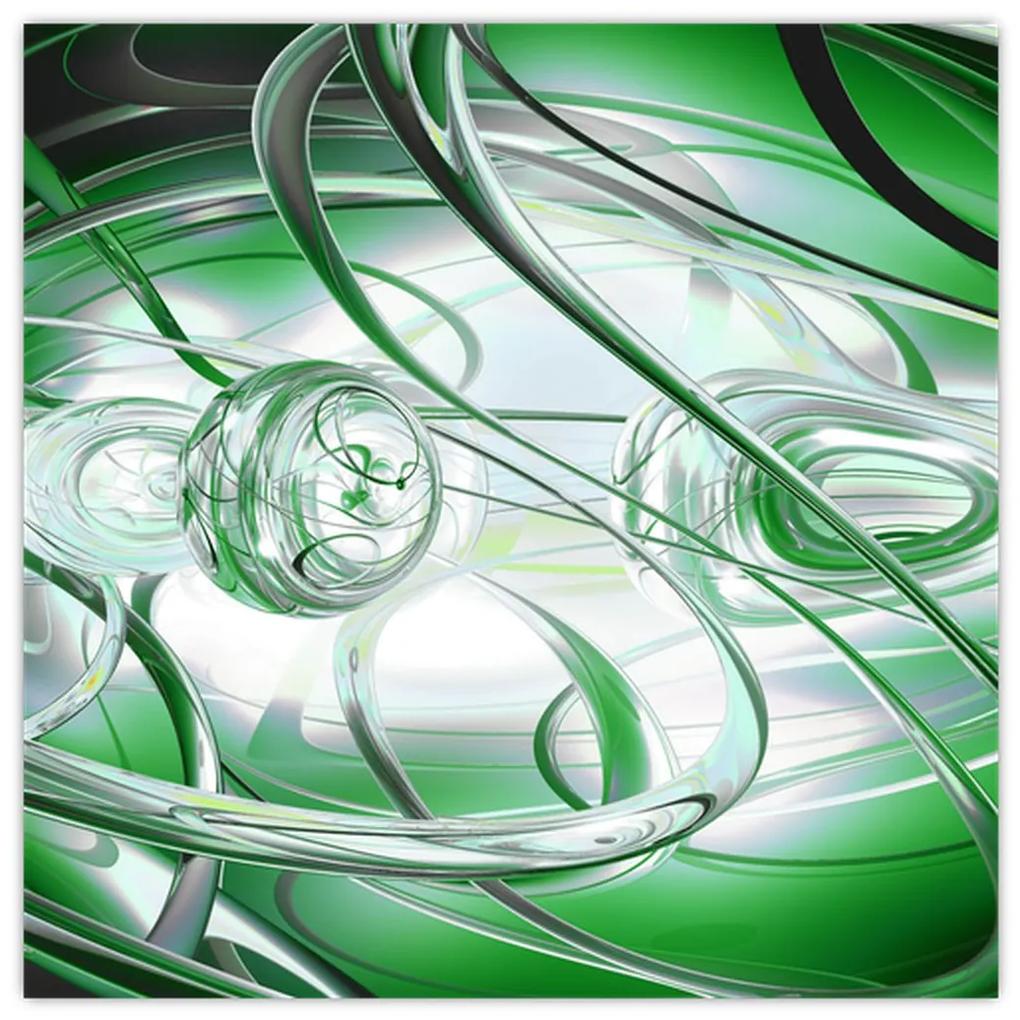 Zelený abstraktní obraz (30x30 cm)