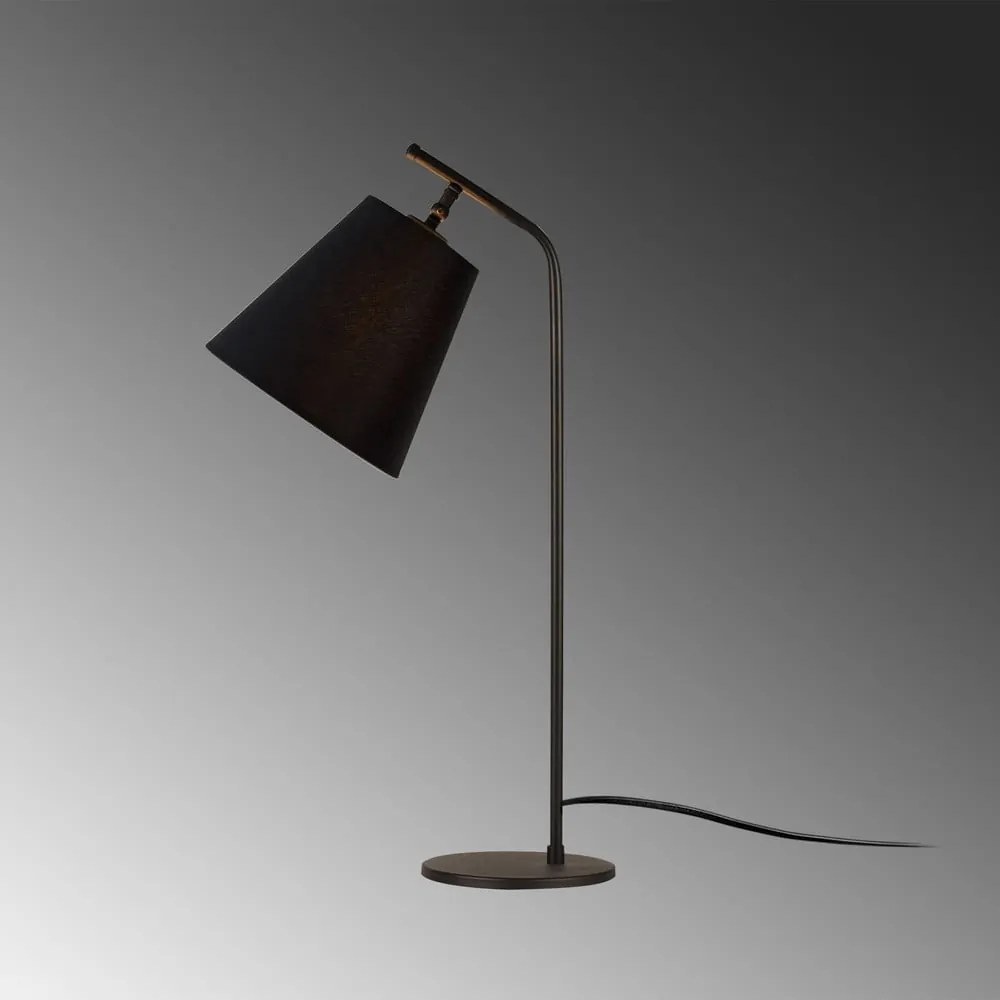 Černá stolní lampa s textilním stínidlem (výška 67 cm) Salihini – Opviq lights