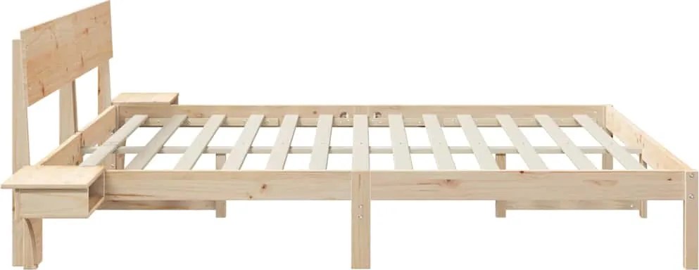 Rám postele s čelo Hnědá 200 x 200 cm Masivní borové dřevo 3385748
