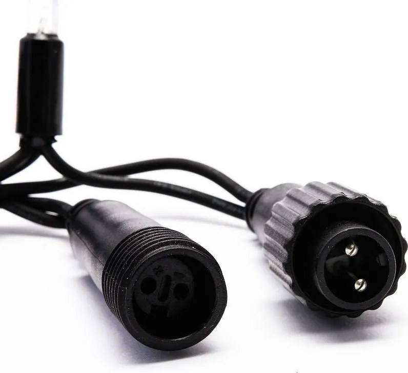 Easy fix LED světelný řetěz, 5 m, venkovní, růžový, 50 diod, černý kabel, IP67