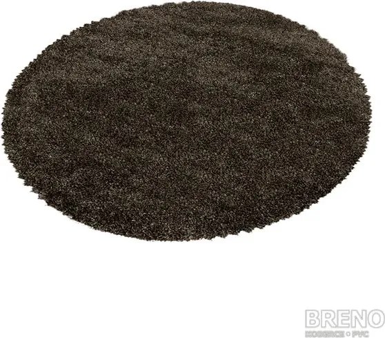 Breno Kusový koberec FLUFFY kruh 3500 Brown, 160x160 cm, Hnědá