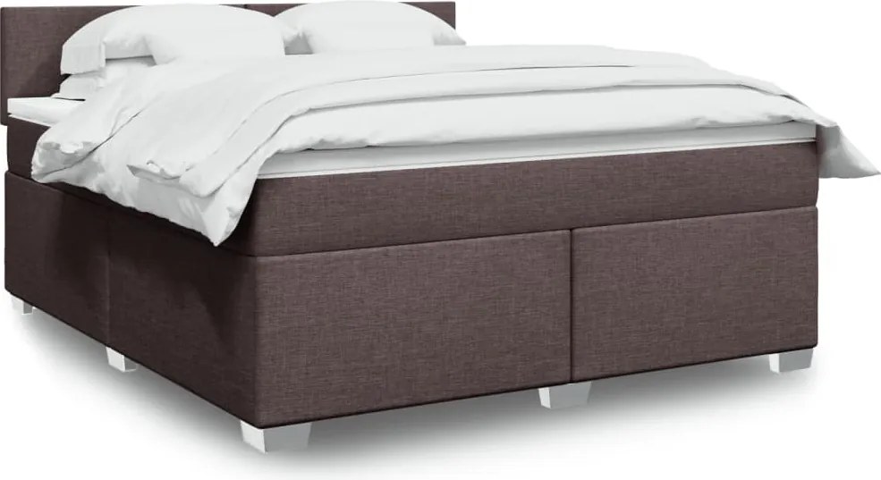 Box spring postel s matrací tmavě hnědá 180x200 cm textil 3285963