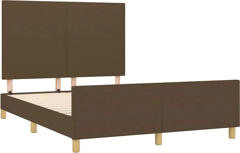 Rám postele bez matrace tmavě hnědý 140 x 190 cm textil 3124890