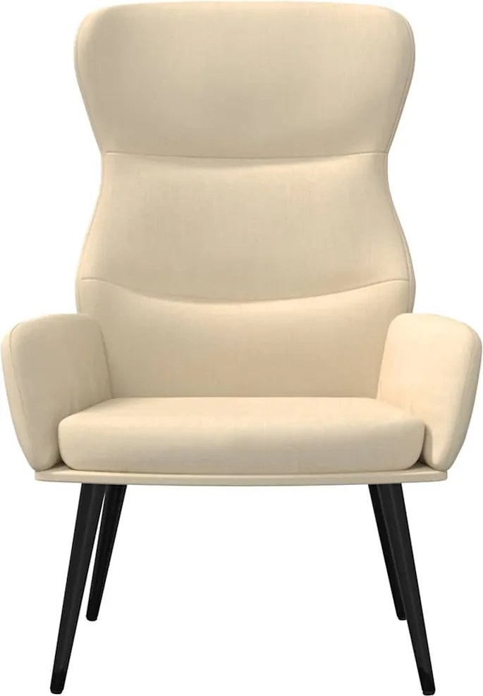 Relaxační křeslo se stoličkou krémové textil 3097431