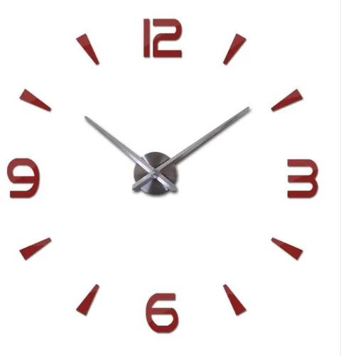 Nástěnné samolepicí 3D hodiny Barevná varianta: Červená, Varianta: 110cm