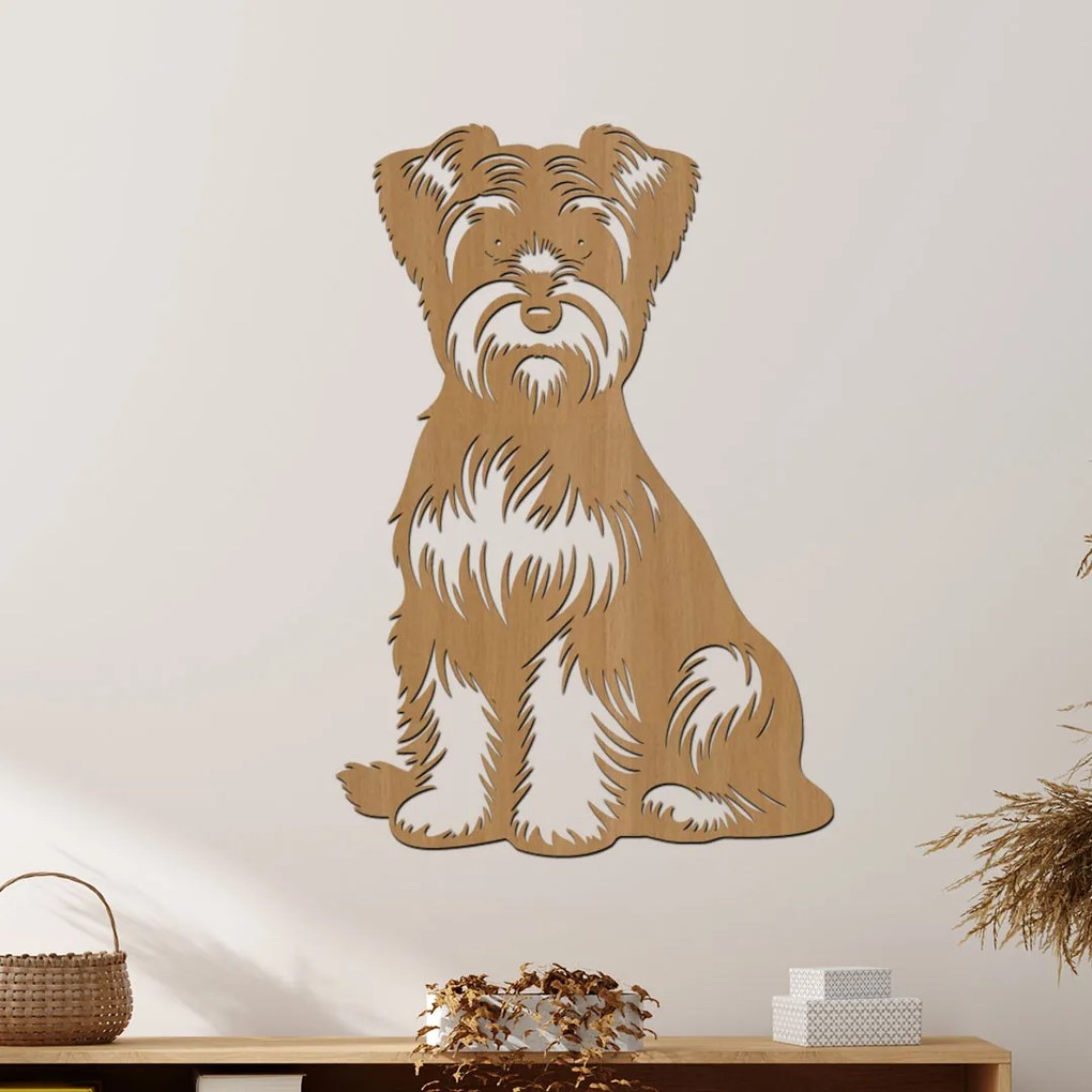dřevo života Dřevěný obraz Dandie Dinmont Terrier Rozměry (cm): 27x40, Zvolte barvu dekoru: Buk