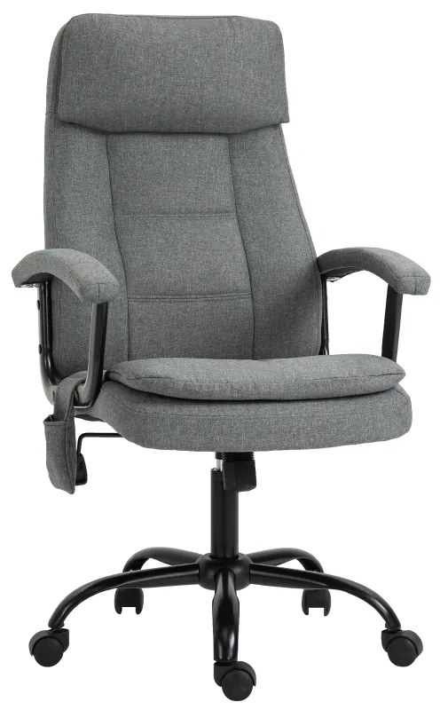 Vinsetto Masážní kancelářská výškově nastavitelná otočná židle, ergonomická, šedá 63 x 70 x 112-121 cm 921-308
