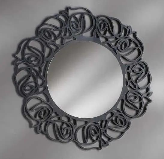 Kulaté zrcadlo, rám v antracitově šedé barvě