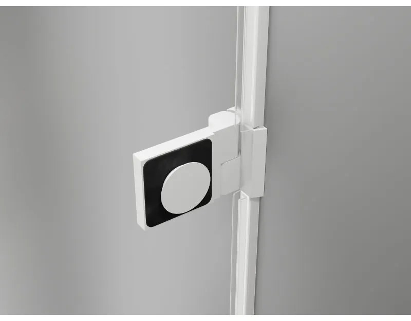 Mexen Lunar-B Duo, výklopný sprchový kout 100 x 100 cm, 8mm čiré sklo, bílý profil, 832-100L-100P-20-00