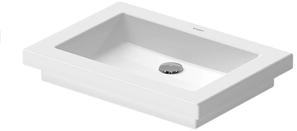 Duravit 2nd floor - Umyvadlo na desku 58x42 cm, bez přepadu, WonderGliss, bílá 03175800001