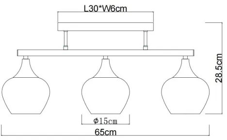Globo 15548-3D1 - Přisazený lustr MAXY 3xE27/40W/230V černá