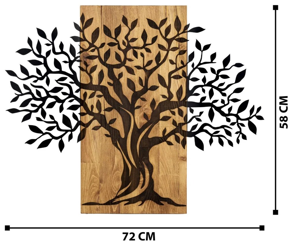 Nástěnná dekorace Agac strom II tmavě hnědá/ořech