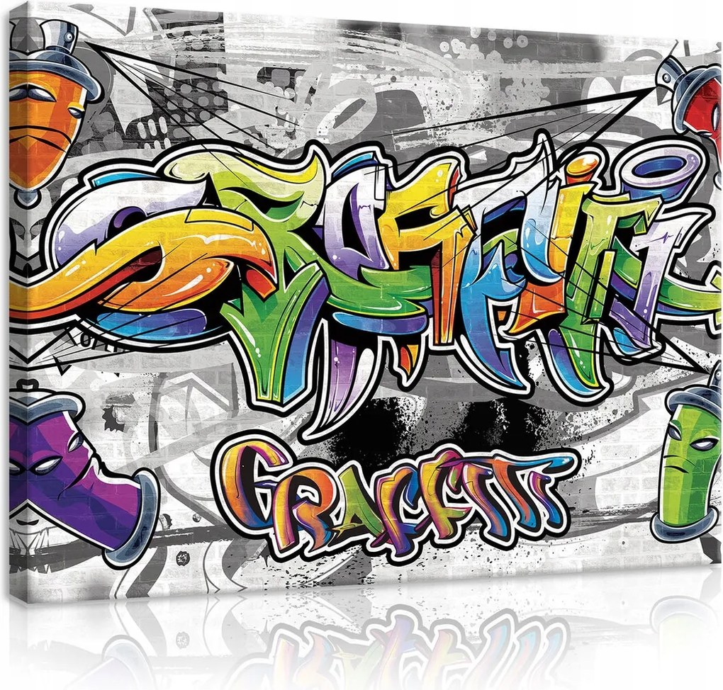 Obraz 80x60 Graffiti street-art městský umění jasná dynamika