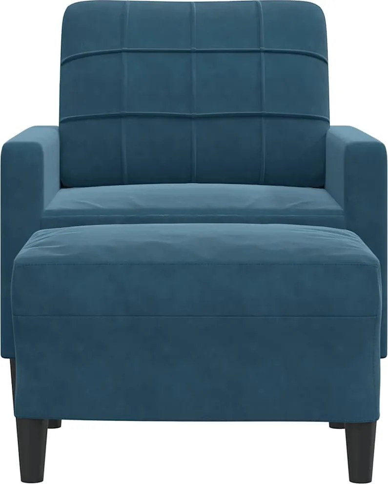 Křeslo s podnožkou modrá 60 cm samet 3278266