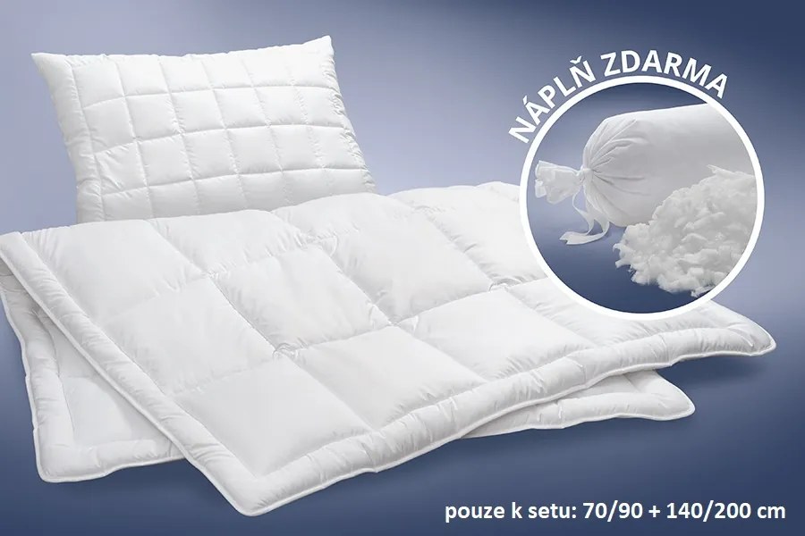 Ložnice21. Vyvařovací set Clinisan Rozměr: polštář 50x70 cm zip+vak (500 g) + přikrývka 140x 200 cm (300 g/m²)