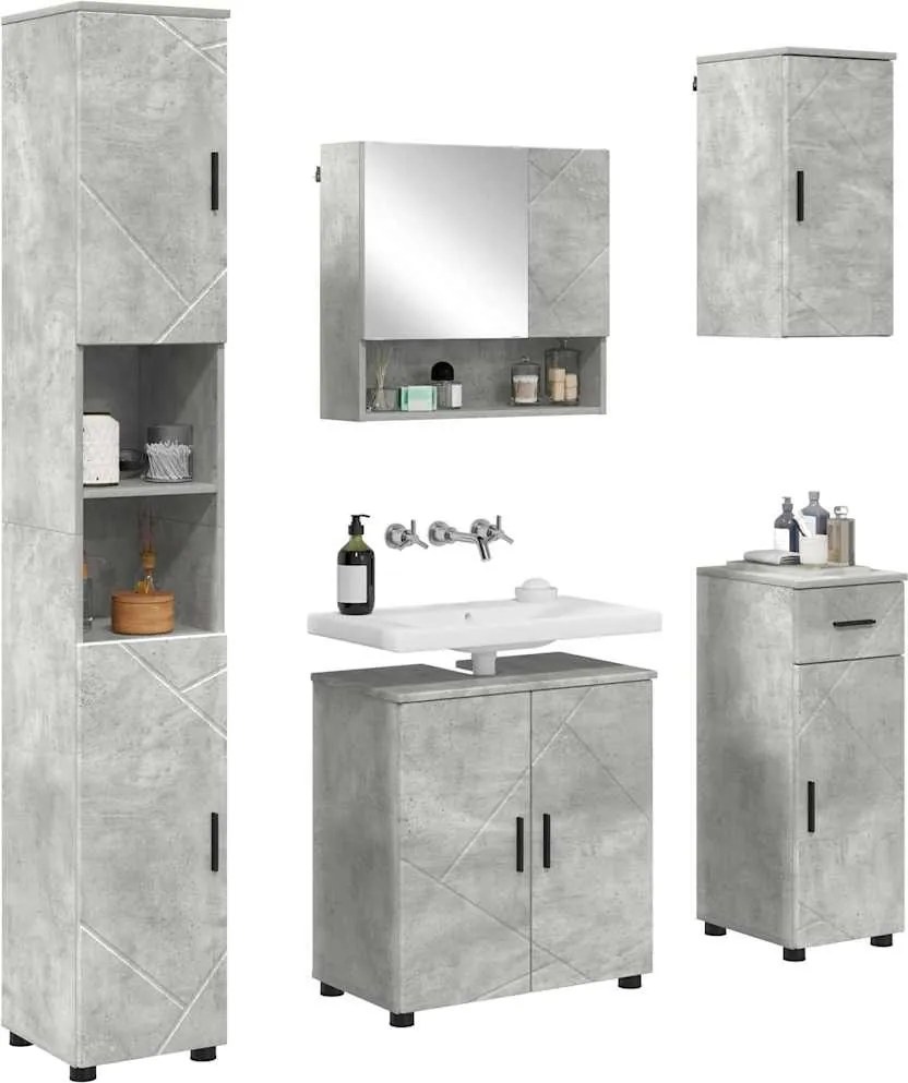 Sada koupelnového nábytku 5 ks Betonově šedá 61 x 35 x 64 cm 3392996