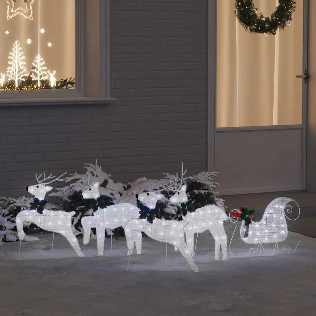 LED Sobové 5 ks Stříbrná 43 x 18 x 66 cm textil 3385888