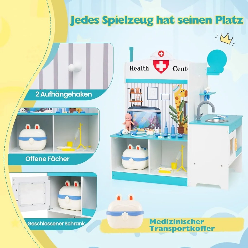 Costway Dětský lékařský set s 27 příslušenstvím Medical Center s EKG monitorem