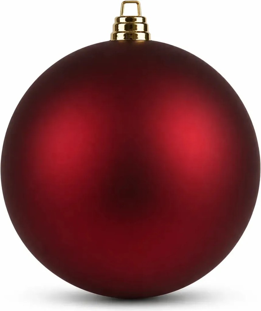 Velká vánoční koule 30 cm, tmavě červená, matná, UV